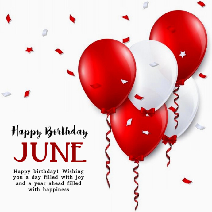 Maximalist Happy Birthday June Instagram Post Template | PosterMyWall