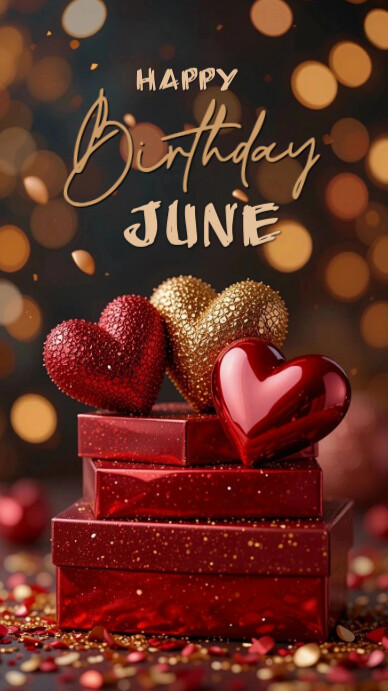 Maximalist Happy Birthday June Whatsapp Status Template | PosterMyWall