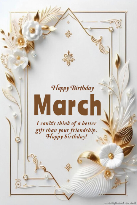 Maximalist Happy Birthday March Banner 4' × 6' Template | PosterMyWall