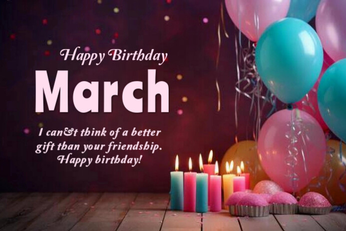 Maximalist Happy Birthday March Banner 4' × 6' Template | PosterMyWall