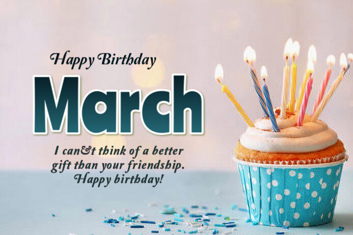 Maximalist Happy Birthday March Banner 4' × 6' Template | PosterMyWall