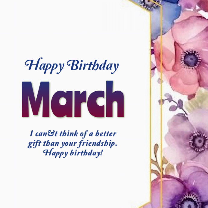Modèle Maximalist Happy Birthday March Instagram Post | PosterMyWall