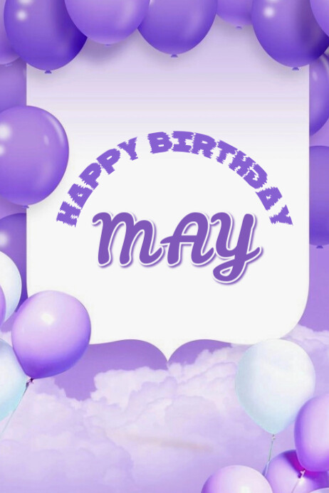 Maximalist Happy Birthday May Banner 4' × 6' Template | PosterMyWall