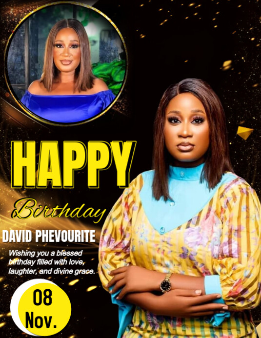 Maximalist Happy Birthday Photo Frame Wishes Template Flyer (us Letter ...