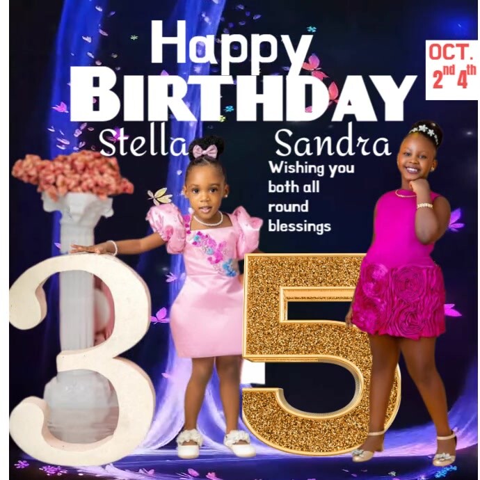 Plantilla de Maximalist Happy Birthday To You Both – Dual Celebration ...