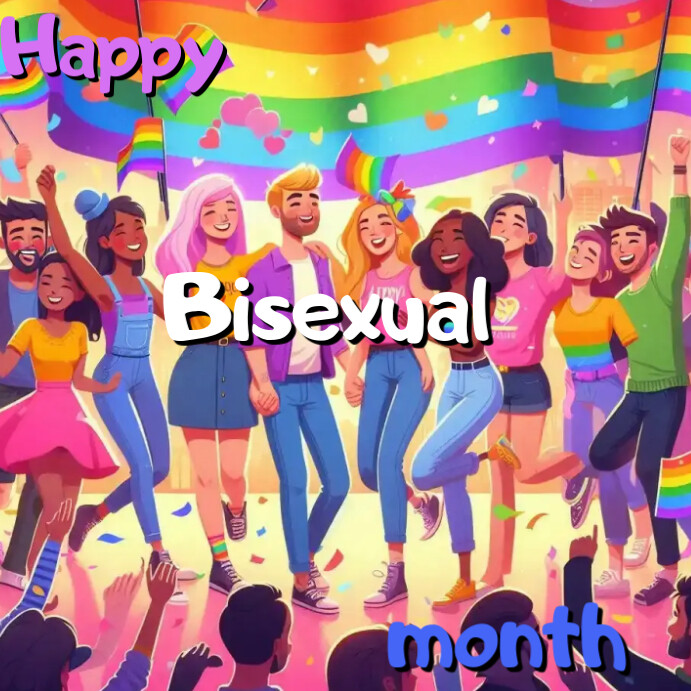 Maximalist Happy Bisexual Month Instagram Post Template | PosterMyWall