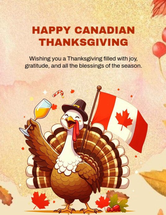 Maximalist Happy Canadian Thanksgiving Flyer (us Letter) Template ...