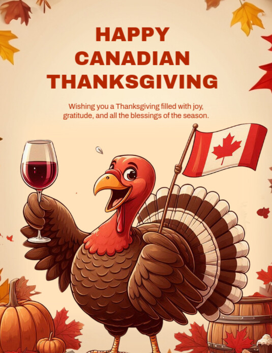 Maximalist Happy Canadian Thanksgiving Flyer (us Letter) Template ...