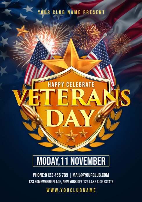 Copy of Maximalist Happy Celebrate Veterans Day A4 | PosterMyWall