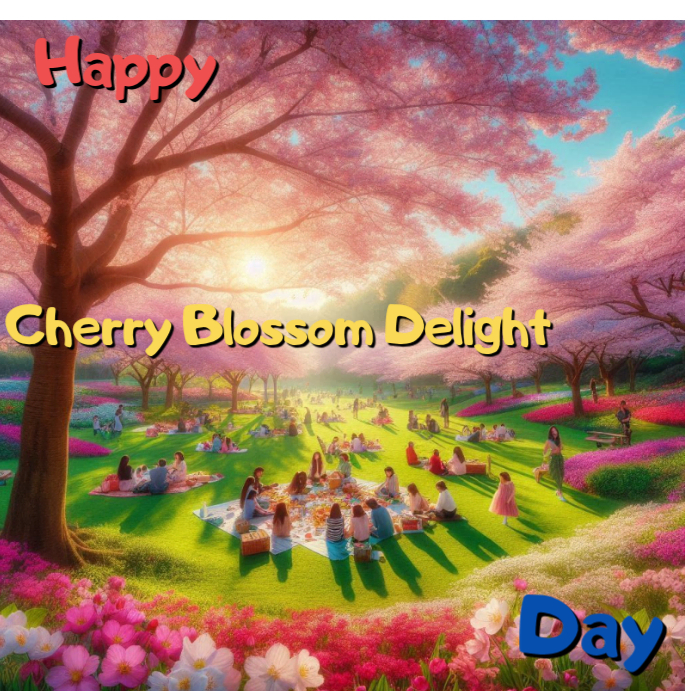 Maximalist Happy Cherry Blossom Delight Day Instagram Post Template ...