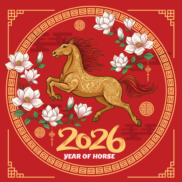 Maximalist Happy Chinese New Year 2026 Instagram Post Template ...