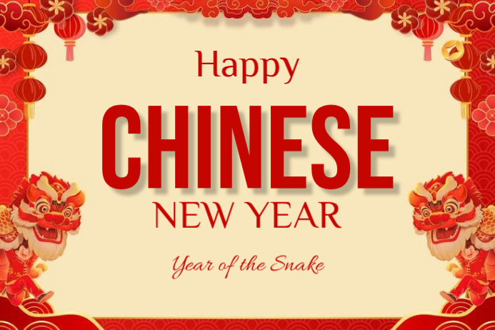 Maximalist Happy Chinese New Year Card Poster Template | PosterMyWall