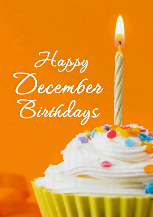 Maximalist Happy December Birthdays A4 Template | PosterMyWall