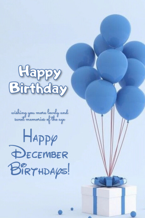 Maximalist Happy December Birthdays Banner 4' × 6' Template | PosterMyWall