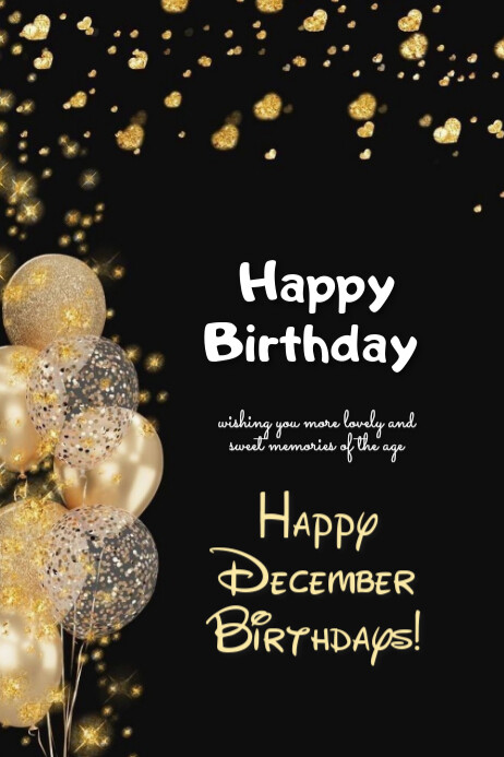Copy of Maximalist Happy December Birthdays Banner 4' × 6' | PosterMyWall