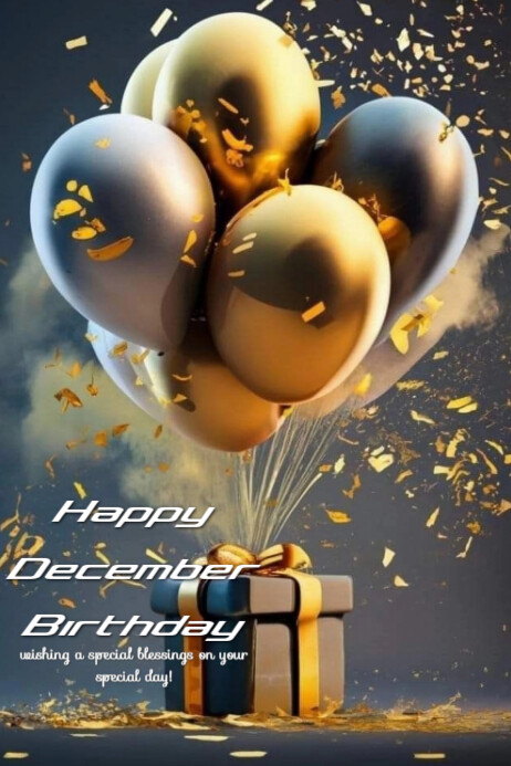 Copy of Maximalist Happy December Birthdays Banner 4' × 6' | PosterMyWall