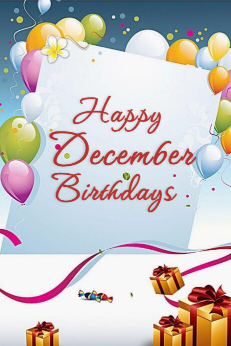 Copy of Maximalist Happy December Birthdays Banner 4' × 6' | PosterMyWall