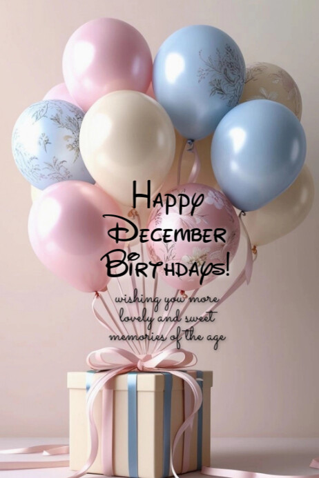 Maximalist Happy December Birthdays Banner 4' × 6' Template | PosterMyWall