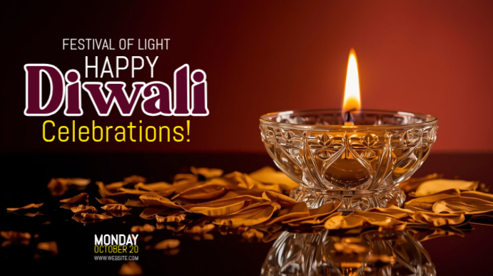 Maximalist Happy Diwali Youtube Thumbnail Template | PosterMyWall