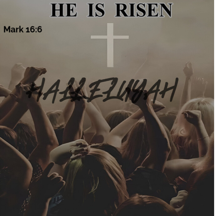 Plantilla de Maximalist Happy Easter Palm Sunday He Is Risen Easter ...