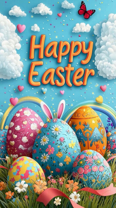Copy of Maximalist Happy Easter Whatsapp Status | PosterMyWall