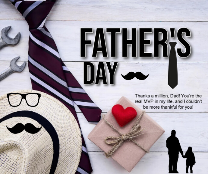 Maximalist Happy Father's Day Medium Rectangle Template | PosterMyWall
