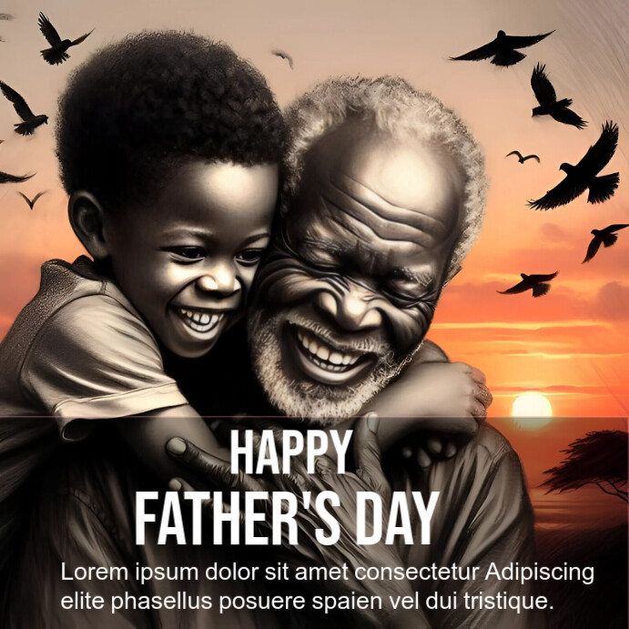 Maximalist Happy Father's Day Instagram Post Template | PosterMyWall