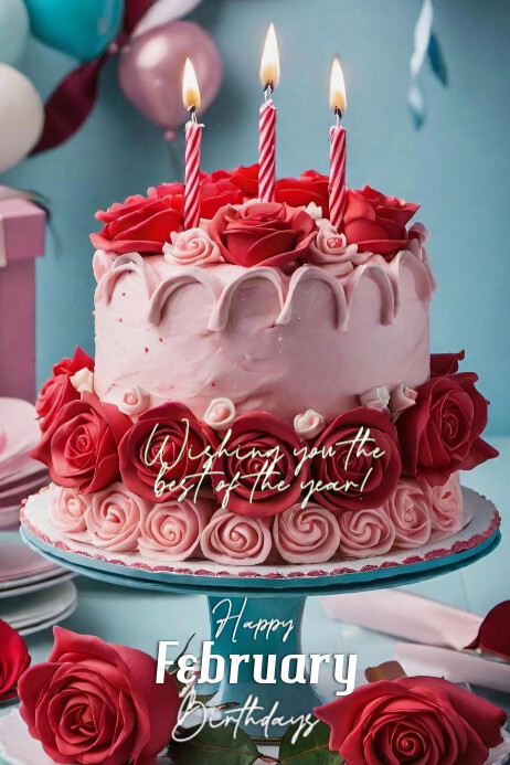 Copy of Maximalist Happy February Birthdays Banner 4' × 6' | PosterMyWall