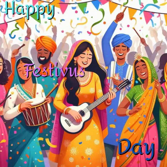 Maximalist Happy Festivus Day Instagram Post Template | PosterMyWall