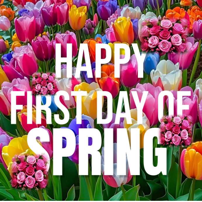 Copy of Maximalist Happy First Day Of Spring Instagram Post | PosterMyWall