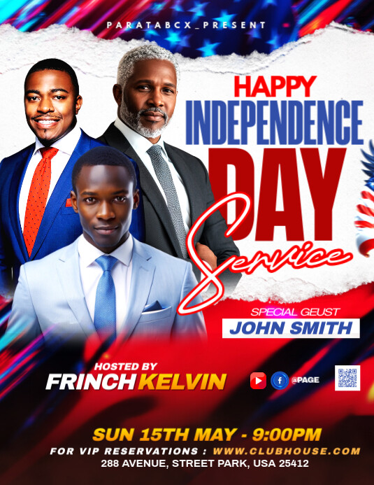 Maximalist Happy Independence Day Service Flyer (us Letter) Template | PosterMyWall