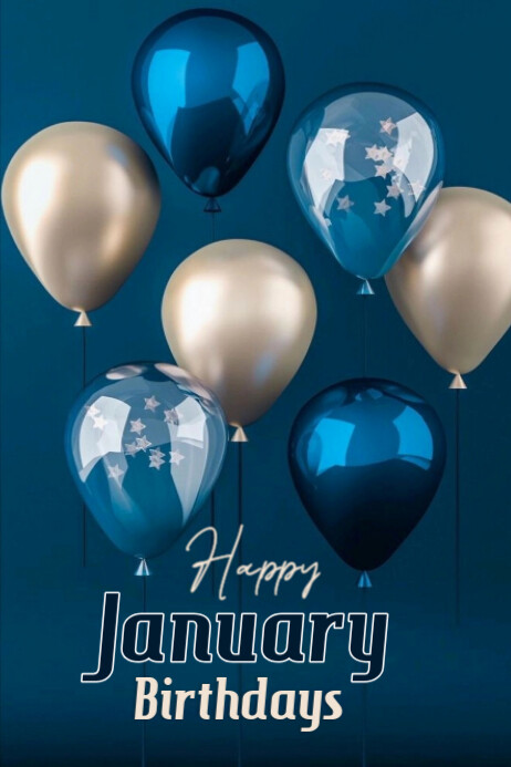 Copy of Maximalist Happy January Birthdays Banner 4' × 6' | PosterMyWall