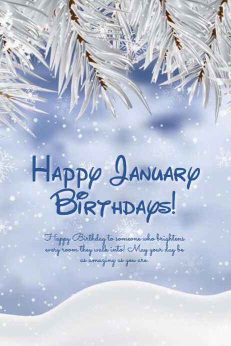 Maximalist Happy January Birthdays Banner 4' × 6' Template | PosterMyWall