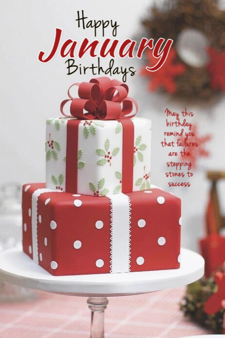 Maximalist Happy January Birthdays Banner 4' × 6' Template | PosterMyWall