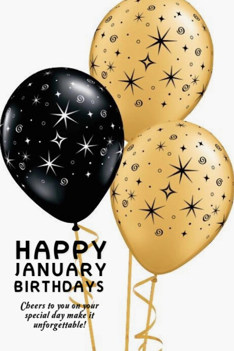 Maximalist Happy January Birthdays Banner 4' × 6' Template | PosterMyWall