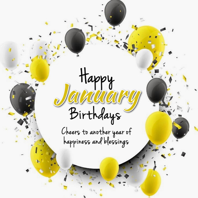 Copy of Maximalist Happy January Birthdays Instagram Post | PosterMyWall