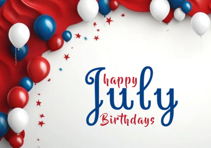 Plantilla de Maximalist Happy July Birthdays A4 | PosterMyWall