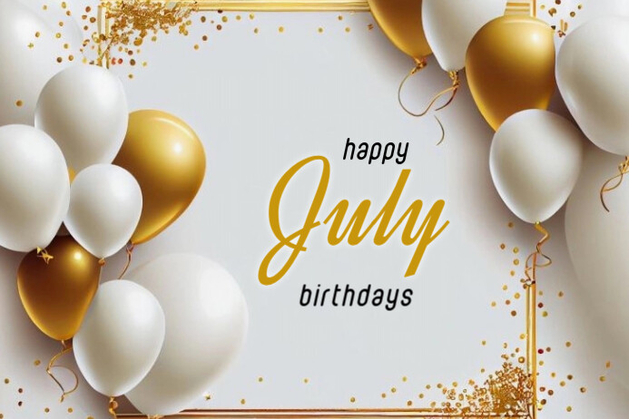 Maximalist Happy July Birthdays Banner 4' × 6' Template | PosterMyWall