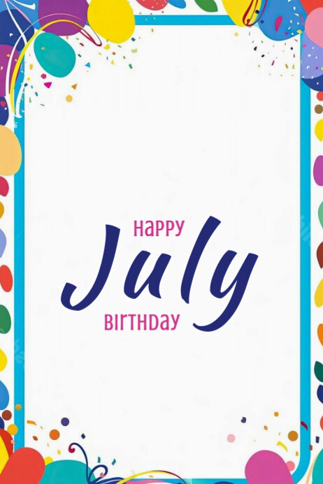 Maximalist Happy July Birthdays Banner 4' × 6' Template | PosterMyWall