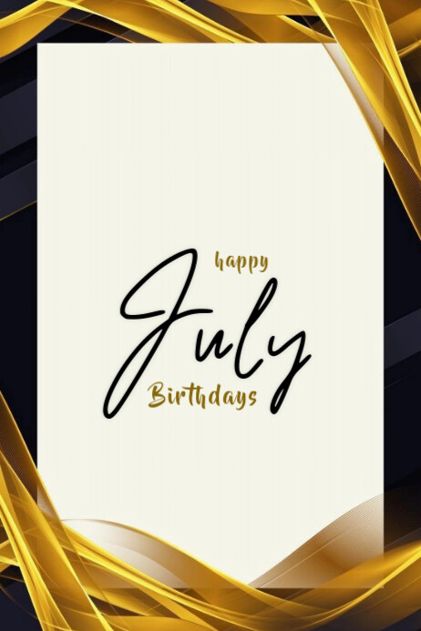 Maximalist Happy July Birthdays Banner 4' × 6' Template | PosterMyWall
