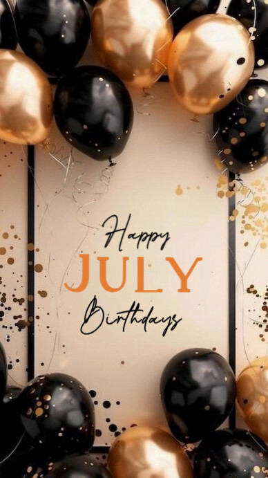 Maximalist Happy July Birthdays Whatsapp Status Template | PosterMyWall