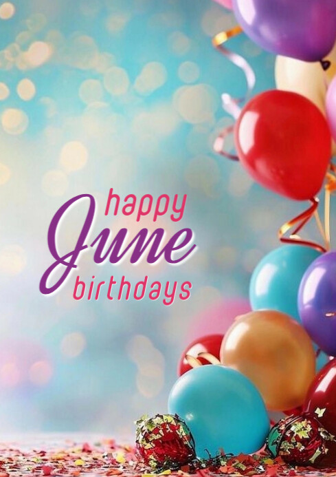 Copy of Maximalist Happy June Birthdays A4 | PosterMyWall
