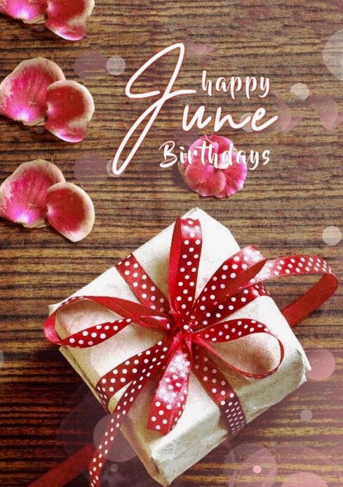 Maximalist Happy June Birthdays A4 Template | PosterMyWall