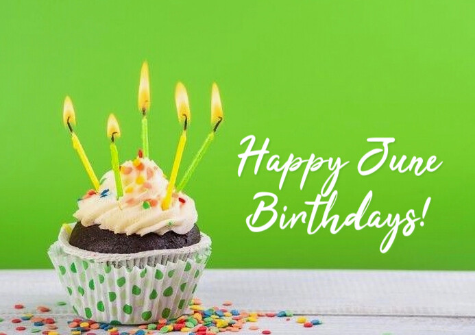 Maximalist Happy June Birthdays A4 Template | PosterMyWall