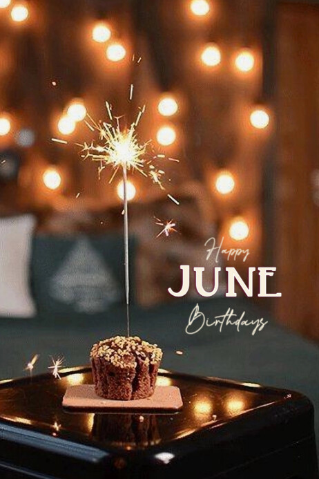 Maximalist Happy June Birthdays Banner 4' × 6' Template | PosterMyWall