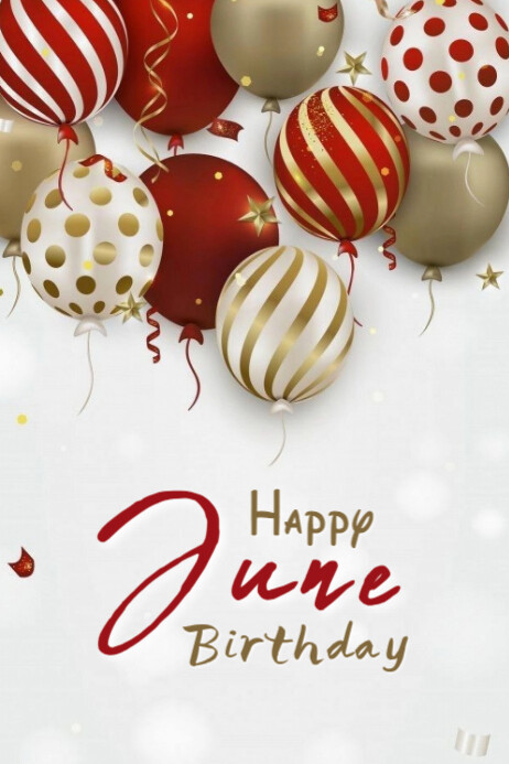 Maximalist Happy June Birthdays Banner 4' × 6' Template | PosterMyWall