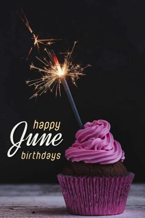 Maximalist Happy June Birthdays Banner 4' × 6' Template | PosterMyWall