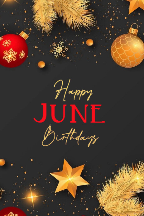 Maximalist Happy June Birthdays Banner 4' × 6' Template | PosterMyWall