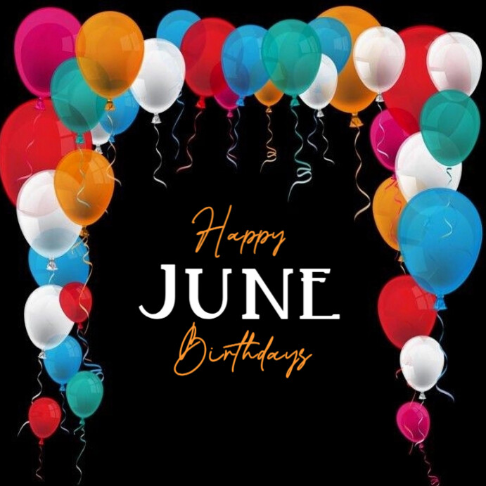 Maximalist Happy June Birthdays Instagram Post Template | PosterMyWall