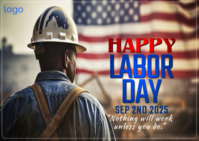 Maximalist Happy Labor Day A4 Template | PosterMyWall